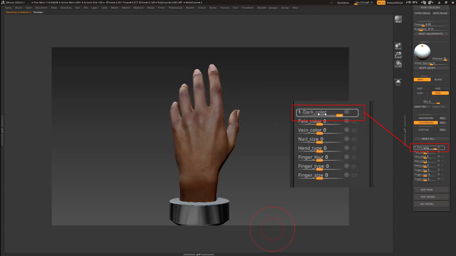 「大畠雅人のZBrushおすすめプラグイン紹介」③Human Zbuilder-Hand | TOPICS | スカルプターズ・ラボ