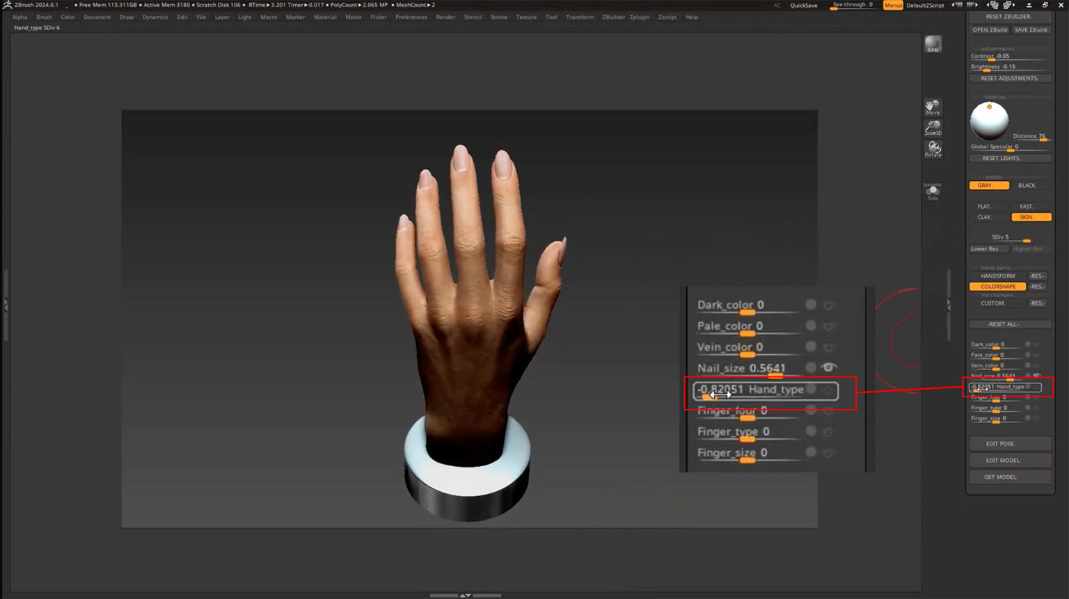 「大畠雅人のZBrushおすすめプラグイン紹介」③Human Zbuilder-Hand | TOPICS | スカルプターズ・ラボ