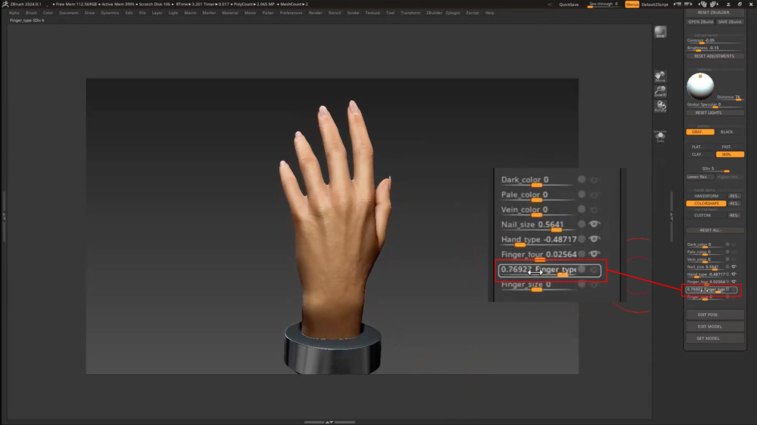 「大畠雅人のZBrushおすすめプラグイン紹介」③Human Zbuilder-Hand | TOPICS | スカルプターズ・ラボ